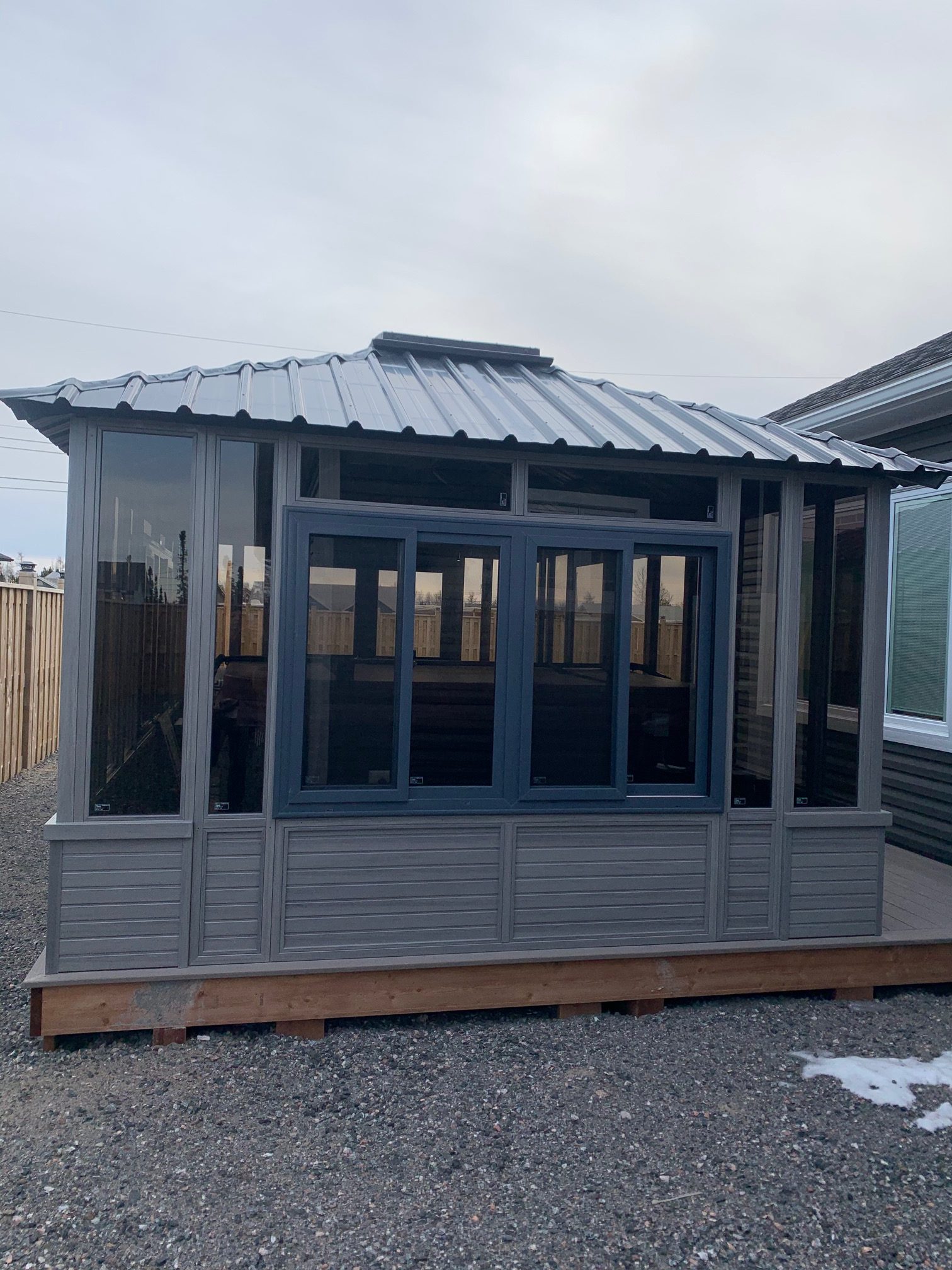 Aspen Gazebo With Glass Windows, Hot Tub Gazebo, - Peak Specialty