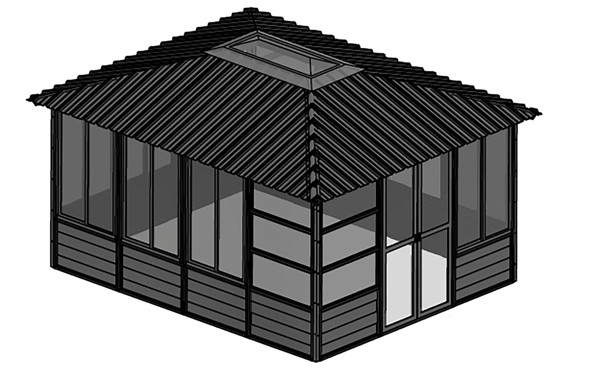 Aspen Gazebo With Glass Windows Hot Tub Gazebo Peak Specialty
